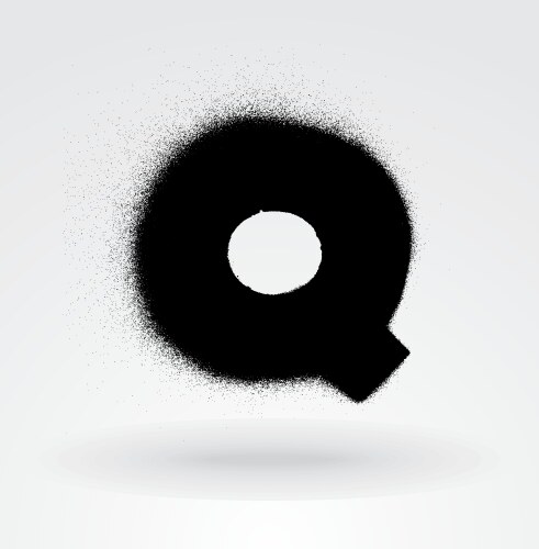 Stencil spray paint font detailed alphabet Vector Image