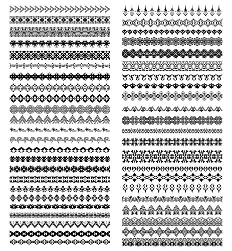 Hand drawn line border set and design elements Vector Image