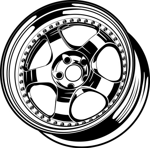 Auto wheel black Royalty Free Vector Image - VectorStock