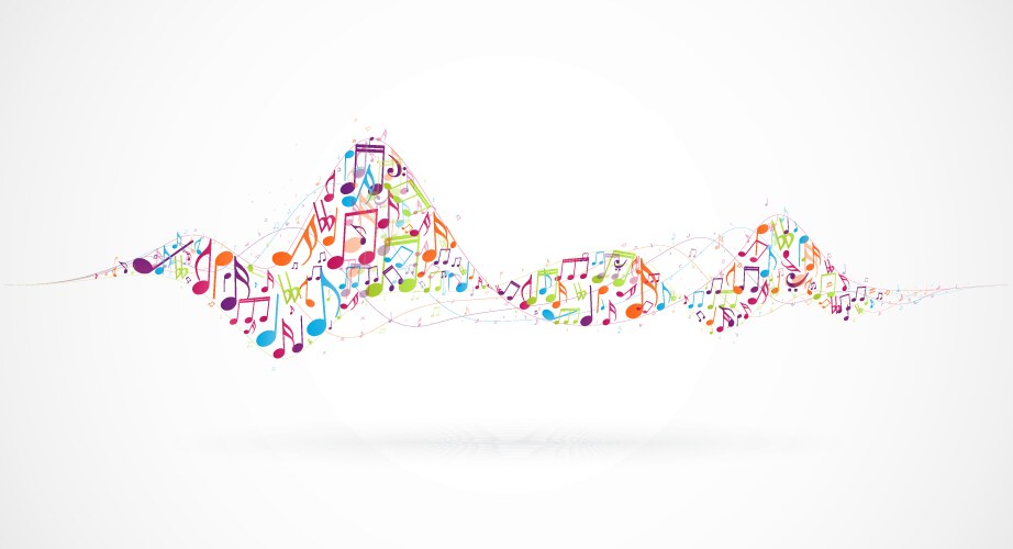 Colorful music notes background Royalty Free Vector Image