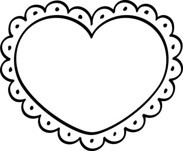 Long rounded scallop frame doodle line art clipart