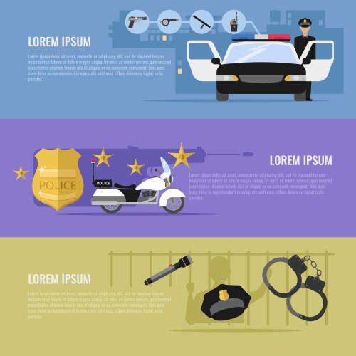 Police station department building and cop car Vector Image