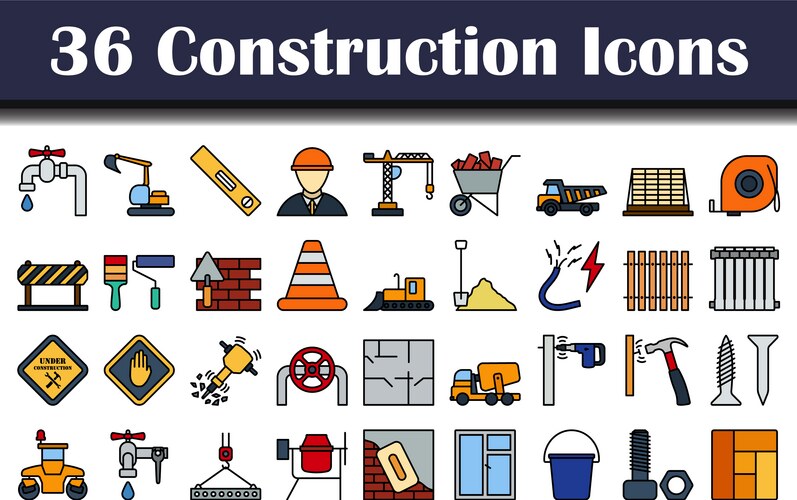 Flat design construction site sign Royalty Free Vector Image