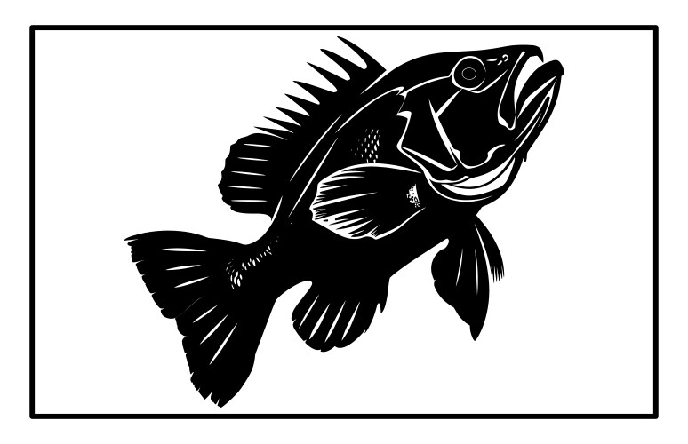 Grouper fish logo template silhouette Royalty Free Vector