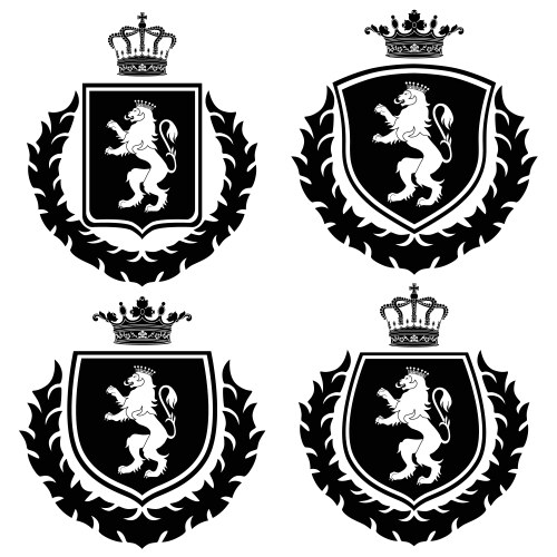 Heraldic animals medieval heraldry shields Vector Image