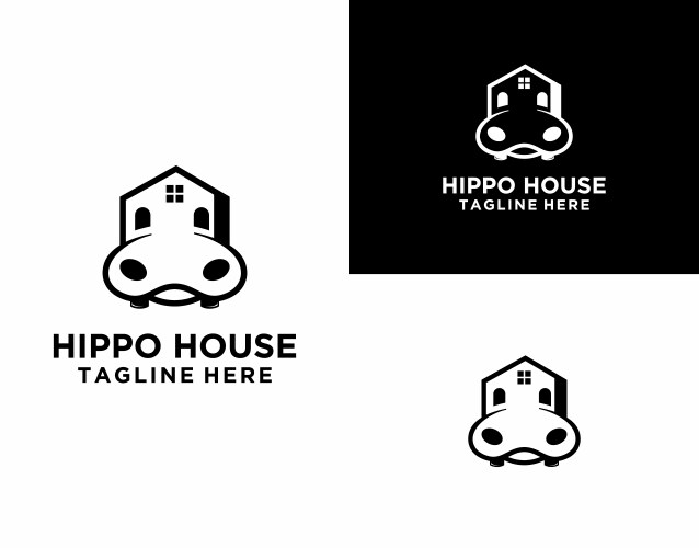 6 hippo icons Royalty Free Vector Image - VectorStock