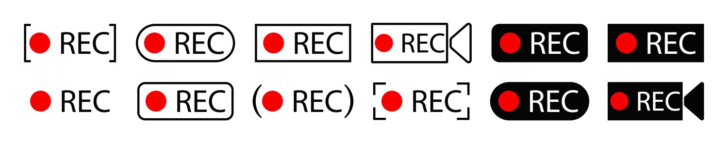 Vinyl record dj icons set Royalty Free Vector Image