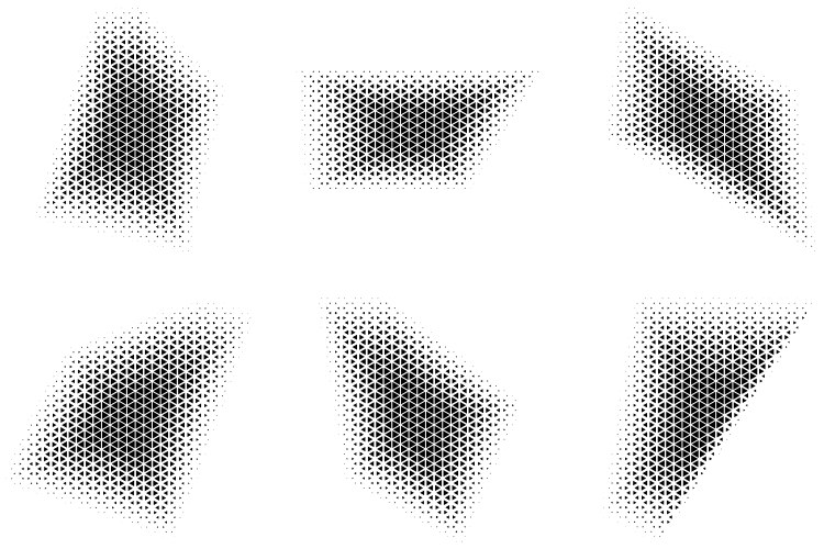 Halftone triangle pattern reprographic technique Vector Image