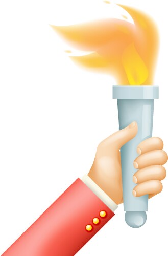Victory flame symbol hand hold fire torch icon Vector Image Victory flame symbol hand hold fire torch icon Vector Image