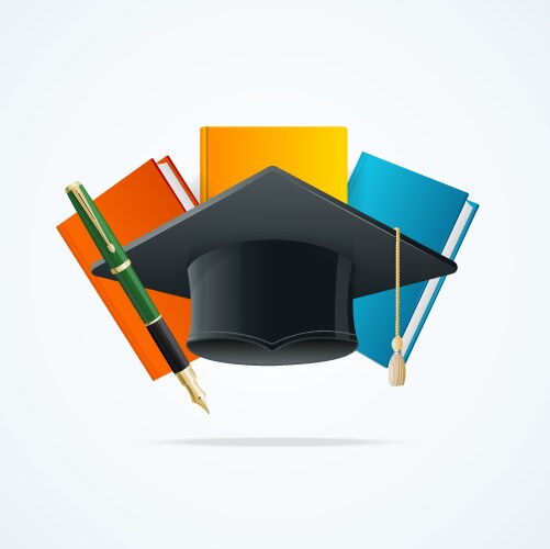 Graduation cap education concept background Vector Image