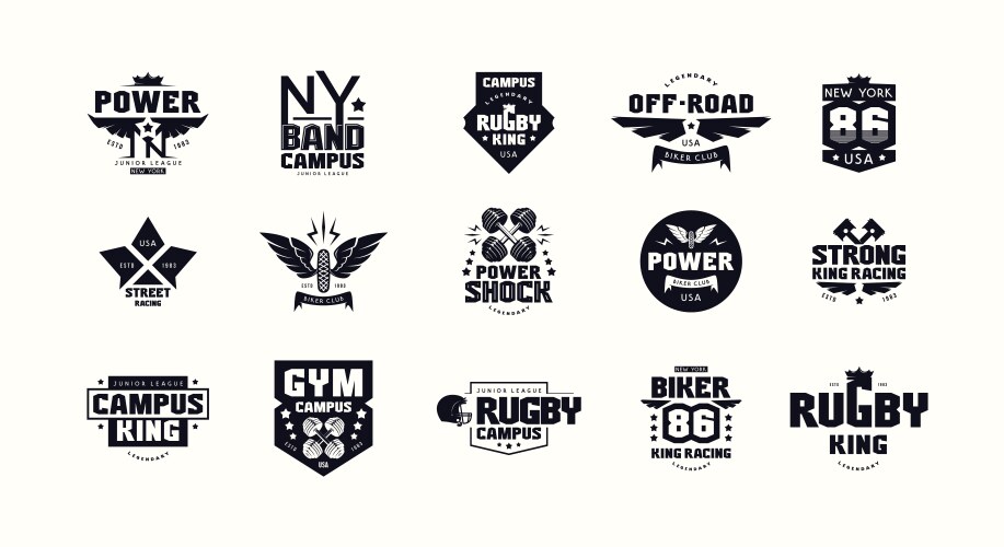 Italy sport racing flag emblems set Royalty Free Vector