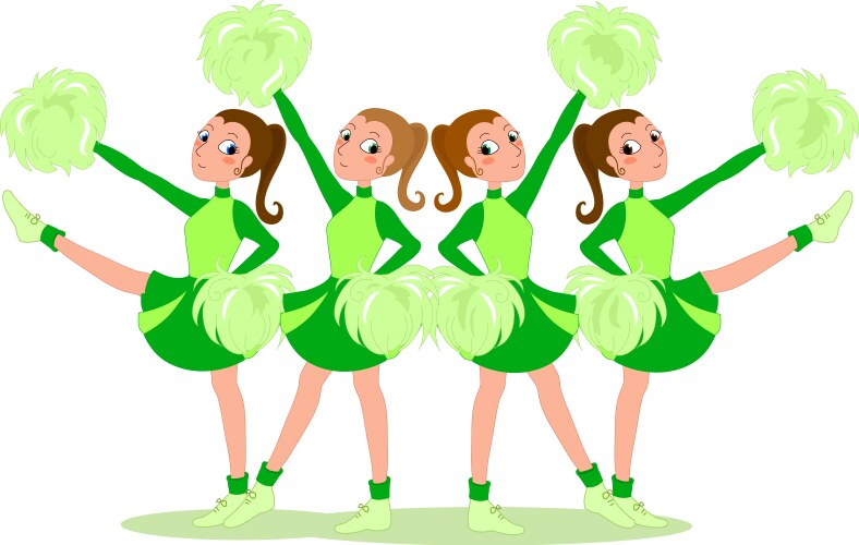 Football soccer players cheerleaders fans set Vector Image