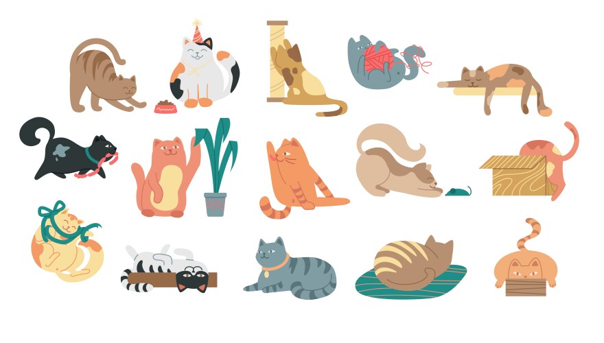 Cats and tree Royalty Free Vector Image - VectorStock