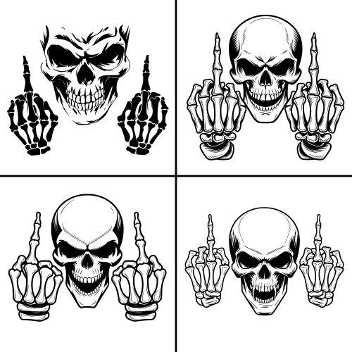 Skeleton Middle Finger Vector Images (85)