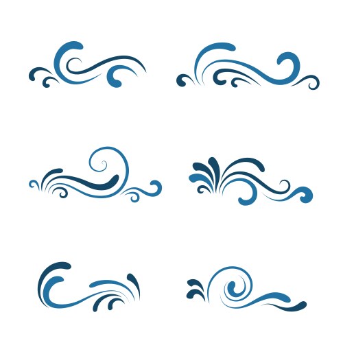 Wave line art icon logo symbol minimal design Vector Image