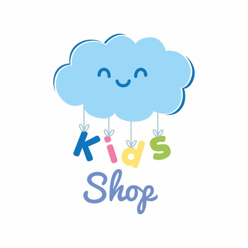 Kids store clothing hanging from branch logo Vector Image