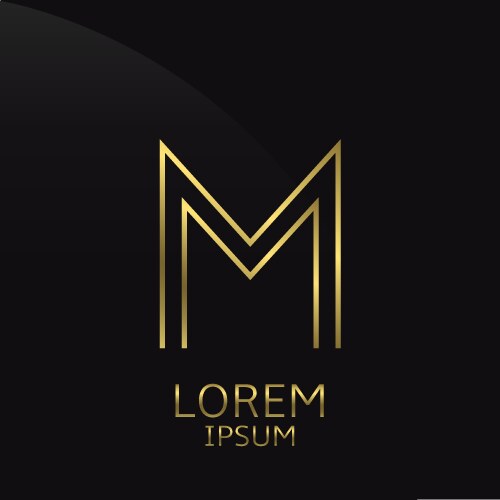 M monogram module build logo box letters Vector Image