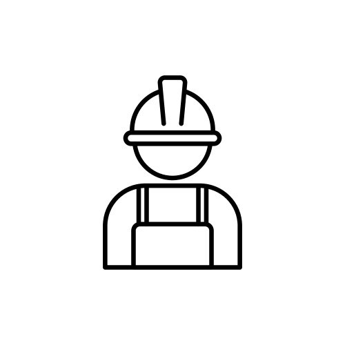 User helmet safety icon isolated on white Vector Image