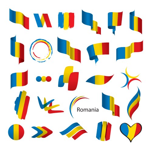 Romania flags Royalty Free Vector Image - VectorStock