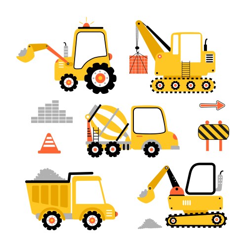 Hand drawing building truck seamless Royalty Free Vector