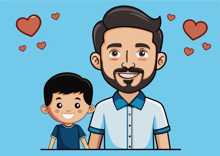 Happy fathers day - smiling father cartoon Vector Image