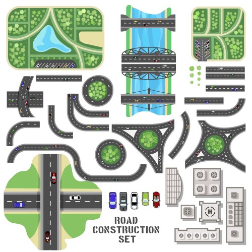 Road map toolkit - set of modern city Royalty Free Vector