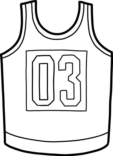 Coloring book basketball jersey Royalty Free Vector Image