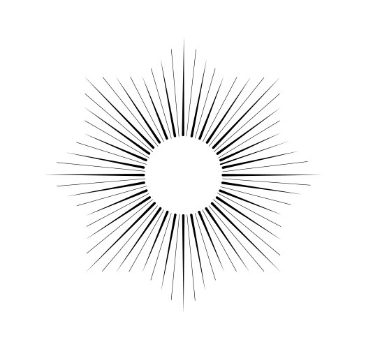 Minimalistic sun rays sunburst silhouette Vector Image
