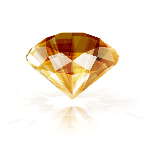 Gold diamond isolated Royalty Free Vector Image