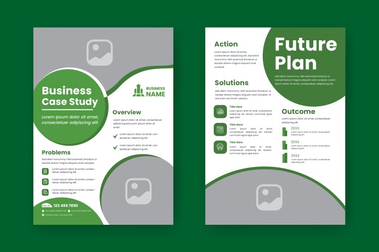 Business case study layout flyer Royalty Free Vector Image