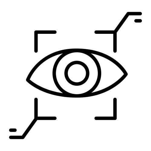 Iris scan icon in thin line style graphic design Vector Image