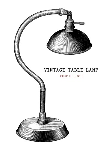 Vintage bulb lamp hand drawing engraving style Vector Image