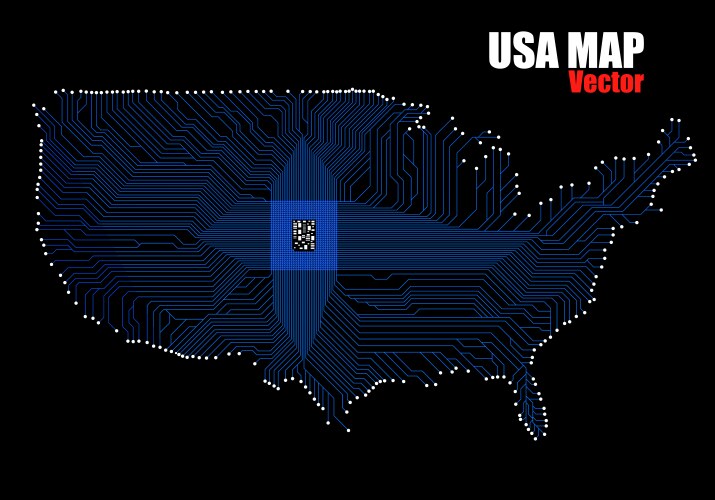 World map circuit board technology background Vector Image World map circuit board technology background Vector Image