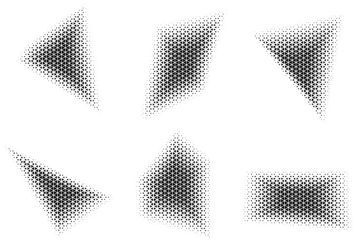 Halftone triangle pattern reprographic technique Vector Image
