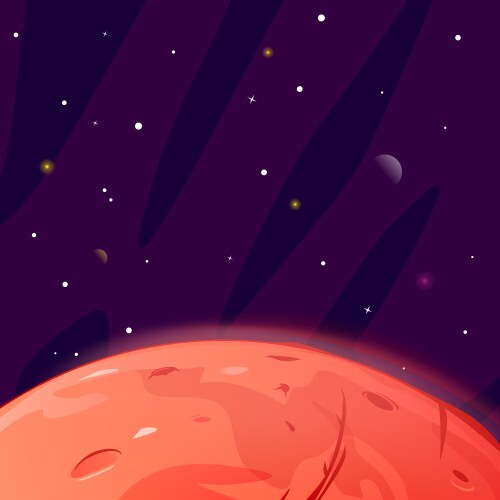 Galaxy with cartoon planets in space background Vector Image