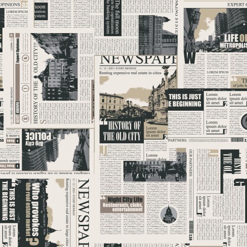 Newspaper Collage Seamless Vector Images (over 370)