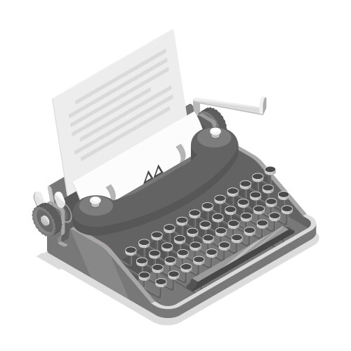 Typewriter realistic Royalty Free Vector Image