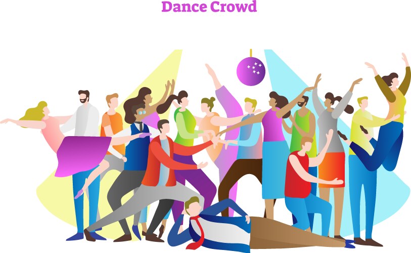 Cartoon crowd people at music festival or rock Vector Image