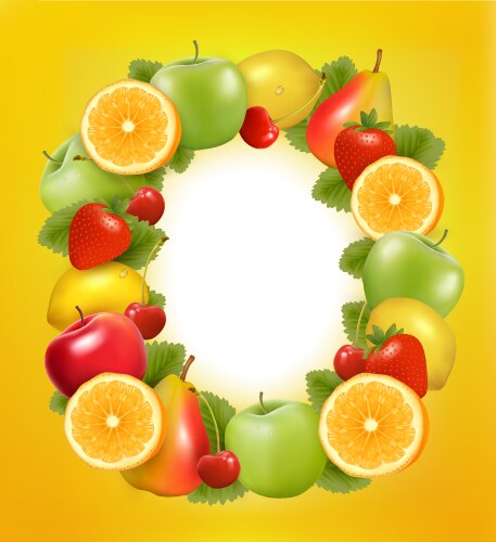 Three fruit design borders Royalty Free Vector Image