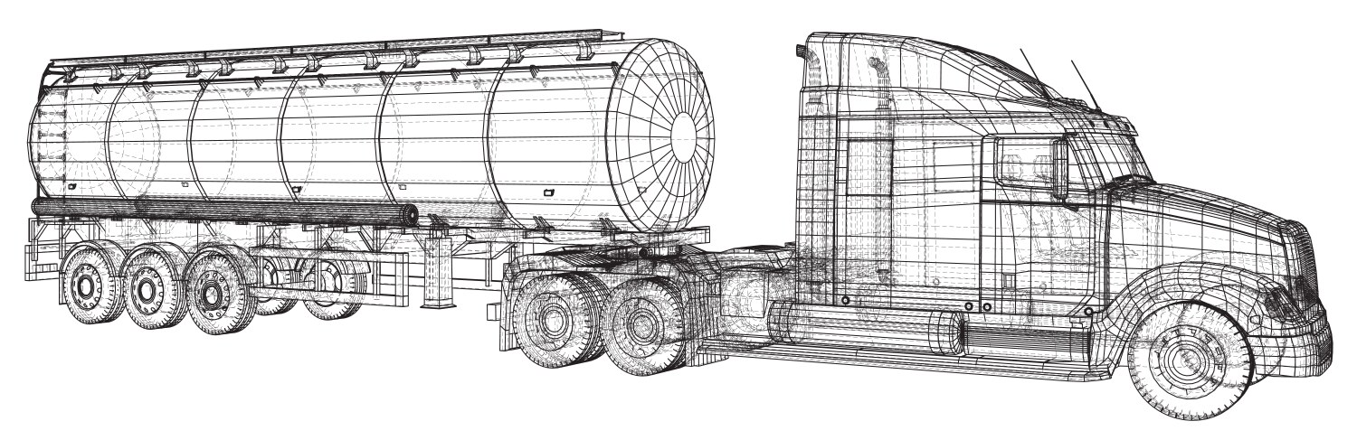 Truck oil trailer gasoline tanker created Vector Image