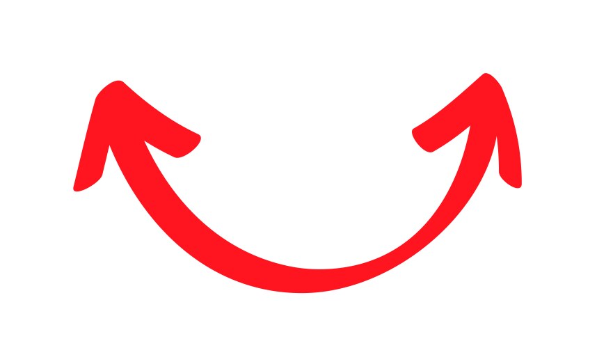Red curved arrow sign symbol and icon Royalty Free Vector