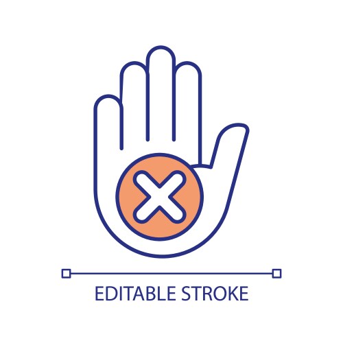 Stop mute deaf gesture of displeased man Vector Image