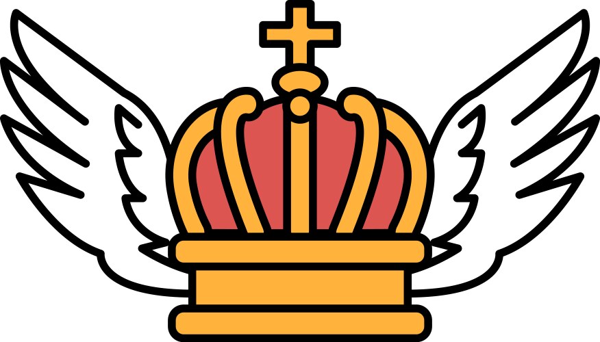 Gold Crown Wings Vector Images (over 8,200)