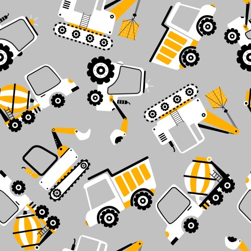 Hand drawing building truck seamless Royalty Free Vector