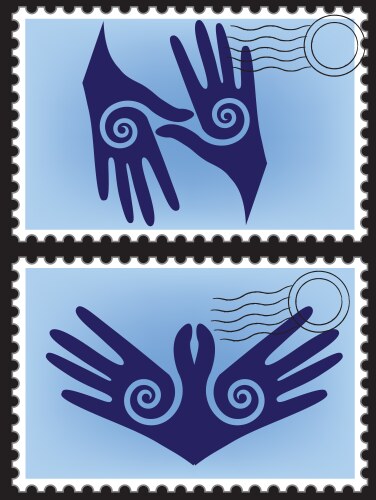 People hand and bird pigeon Royalty Free Vector Image