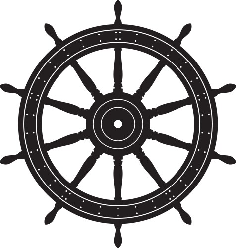 Ship wheel banner isolated on white background Vector Image