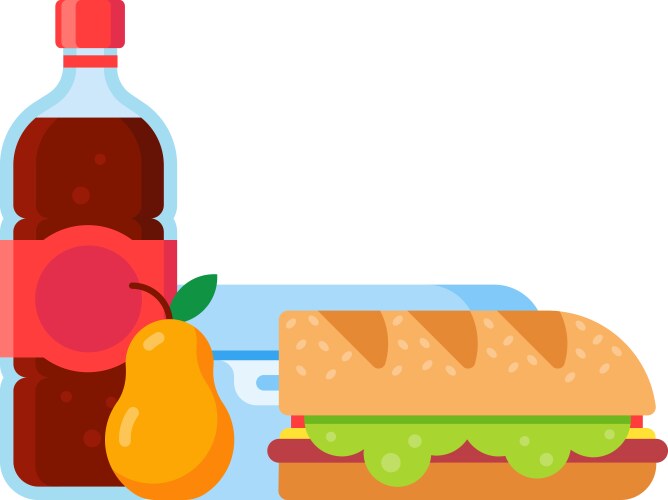 Children school lunch icon lunchbox kid nutrition Vector Image