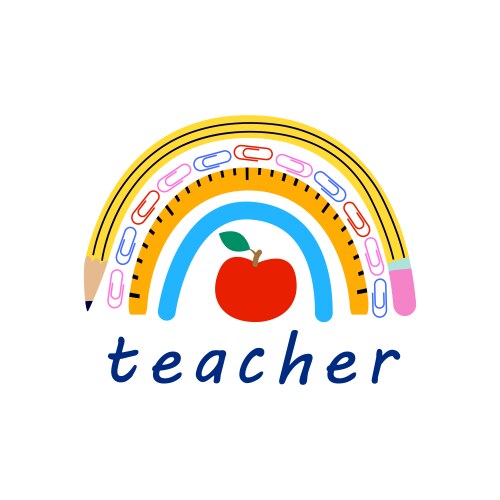 Rainbow Teacher Appreciation Royalty Free Vector Image