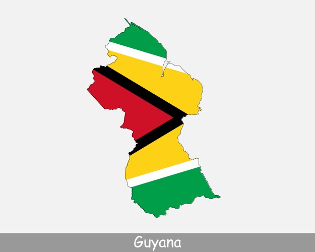 Flag map of guyana Royalty Free Vector Image - VectorStock
