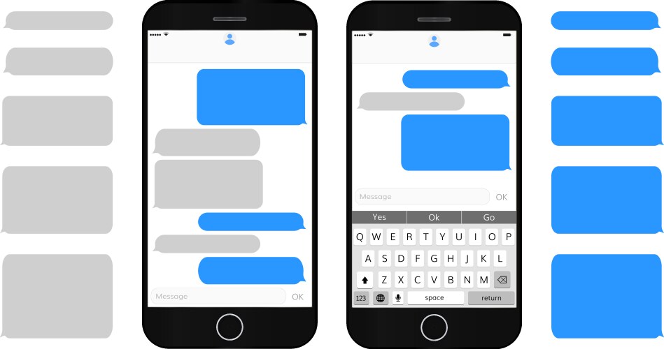 Message text box mobile phone screen Royalty Free Vector